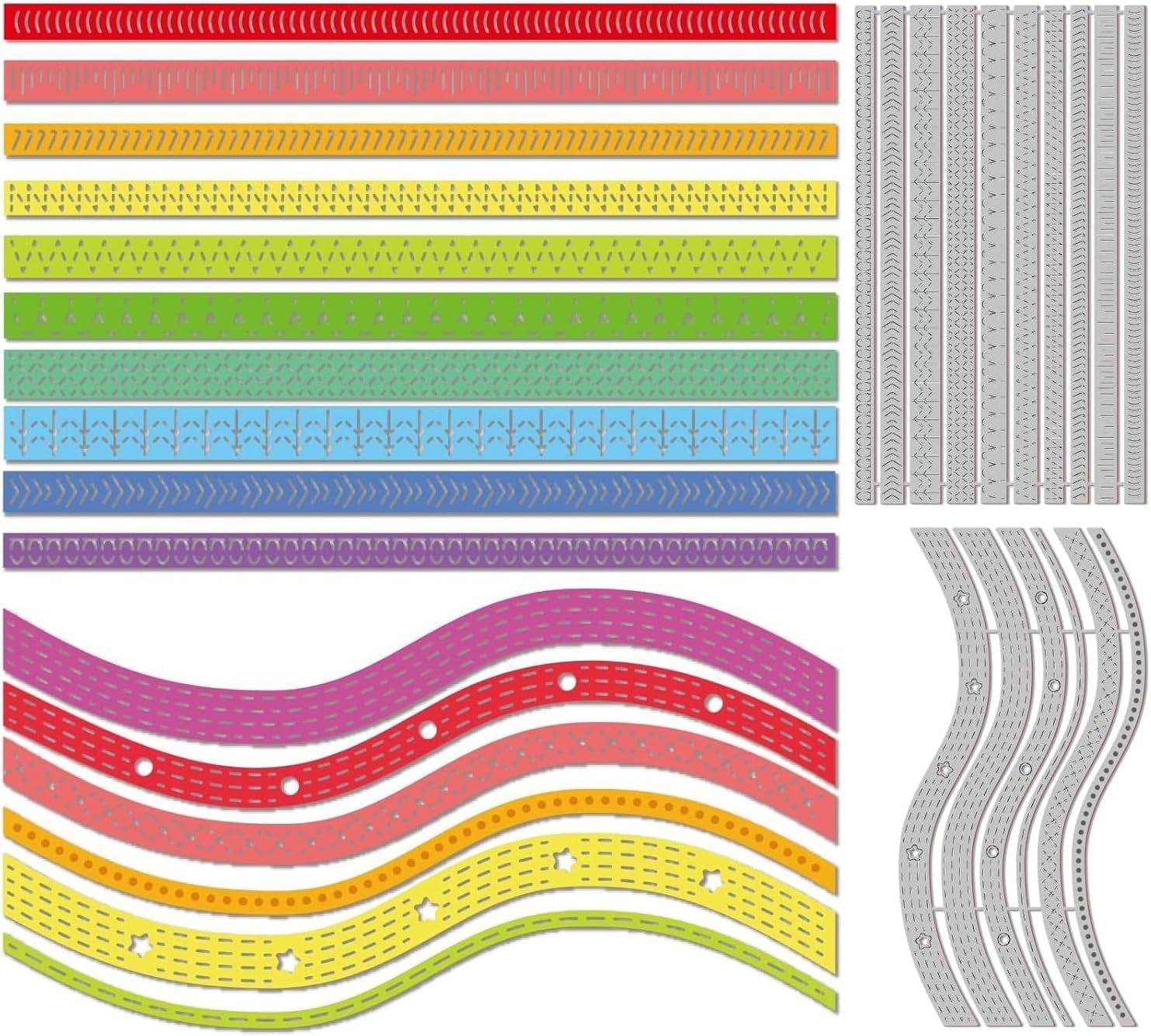 Sewing Lace Edge Cutting Dies for Card Making Wavy Line Strips Cut Die ...