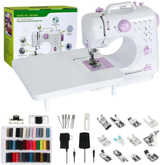 Sewing Machine for Beginners, Portable Mini Sewing Machine with 13 ...