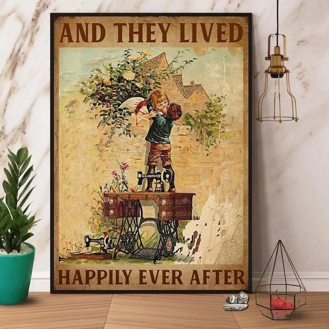 Sewing Machine Child Couple And They Lived Happily Ever After Vertical ...