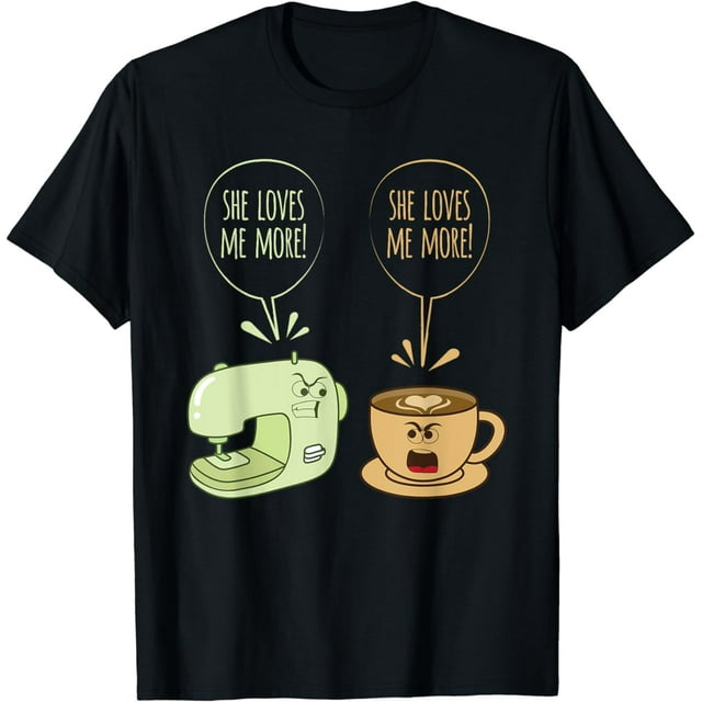 Sewing Machine Coffee Funny Sew Quilting Seamstress Sewer T-Shirt ...