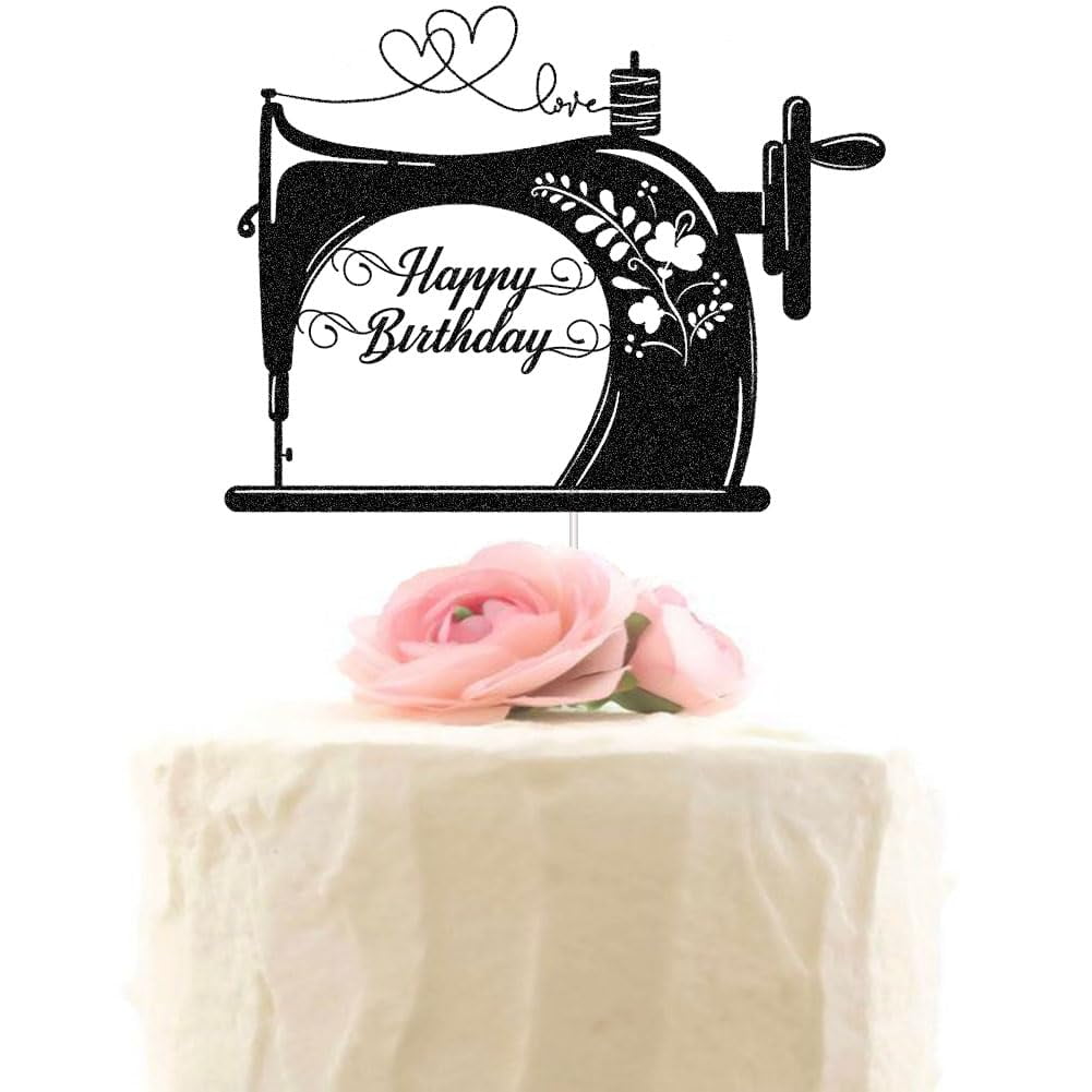 Sewing Machine Happy Birthday Cake Topper AIS1 Sewing Tool Tailor ...