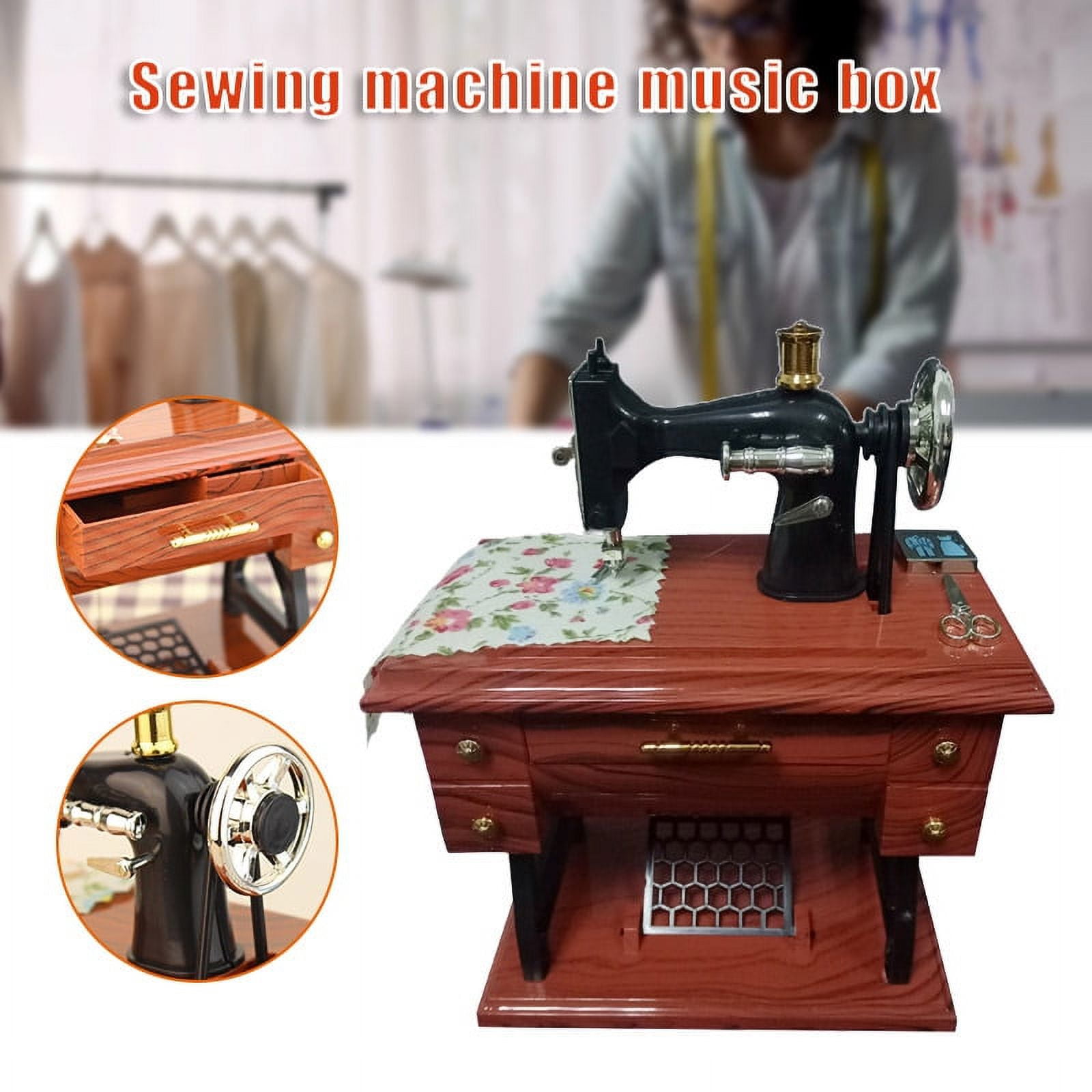 Sewing Machine Mini Music Box Craft Retro Sewing Music Box Home Craft ...