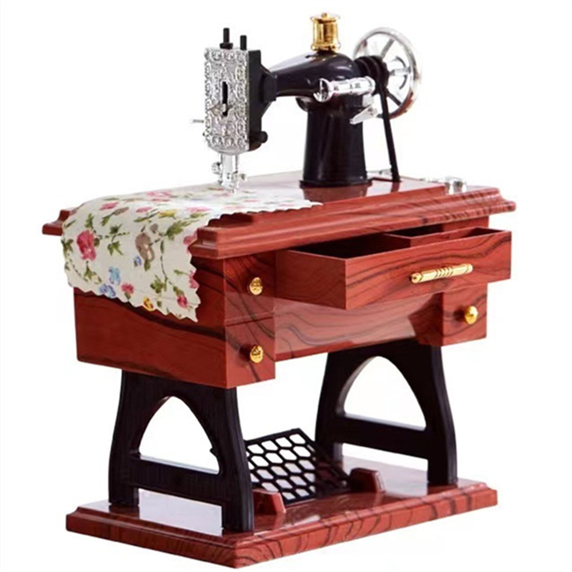 Sewing Machine Music Box Hand Cranked Mini Musical Box for Kid Children ...