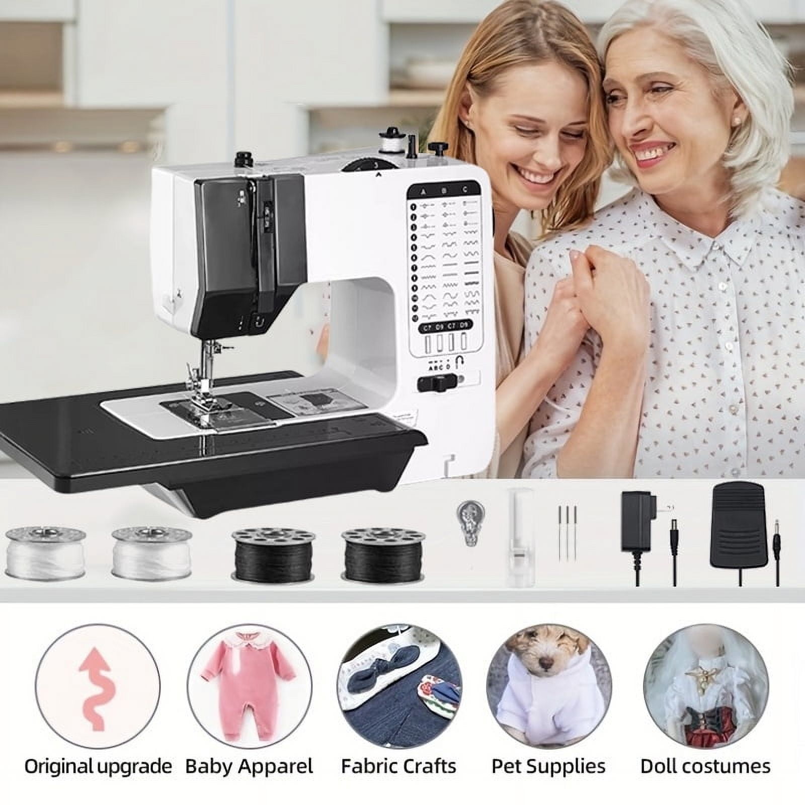 Sewing Machine, Portable Sewing Machine for Kids Beginners with 38 ...