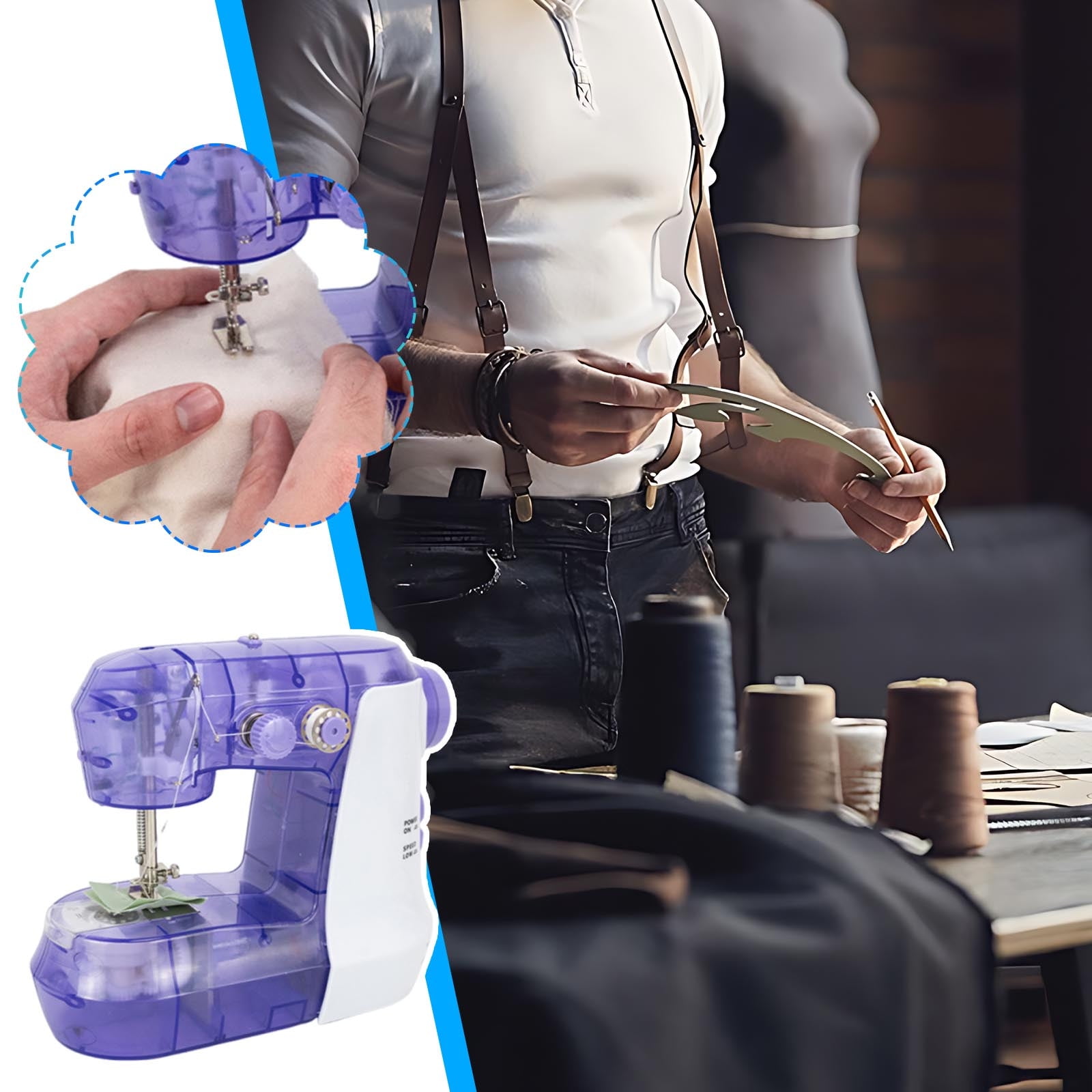 Sewing Machine Portable mini Electric Sewing Machine for beginners 12 ...