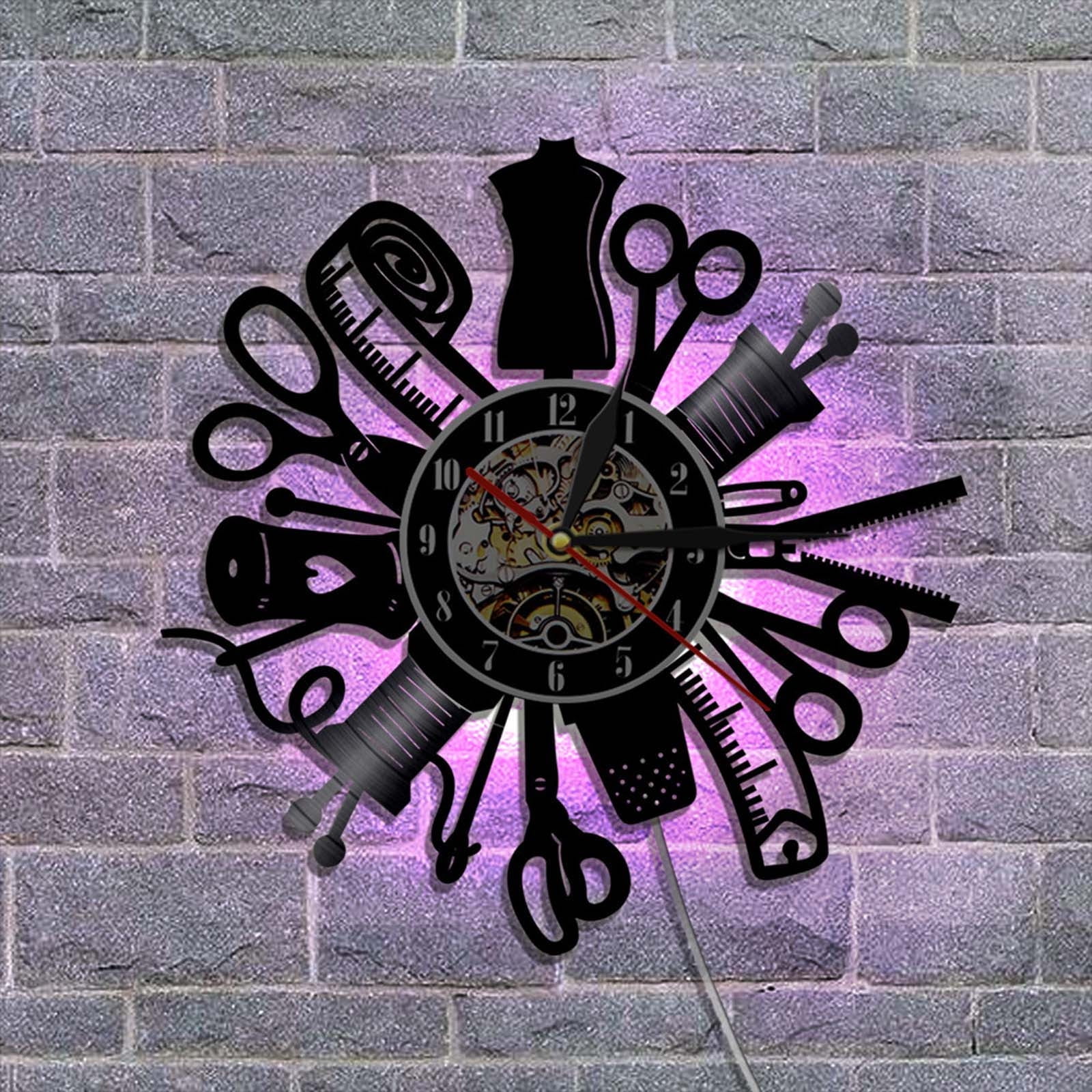 Sewing Machine Quilting Tools Vinyl Record Wall Clock Battery Operated ...