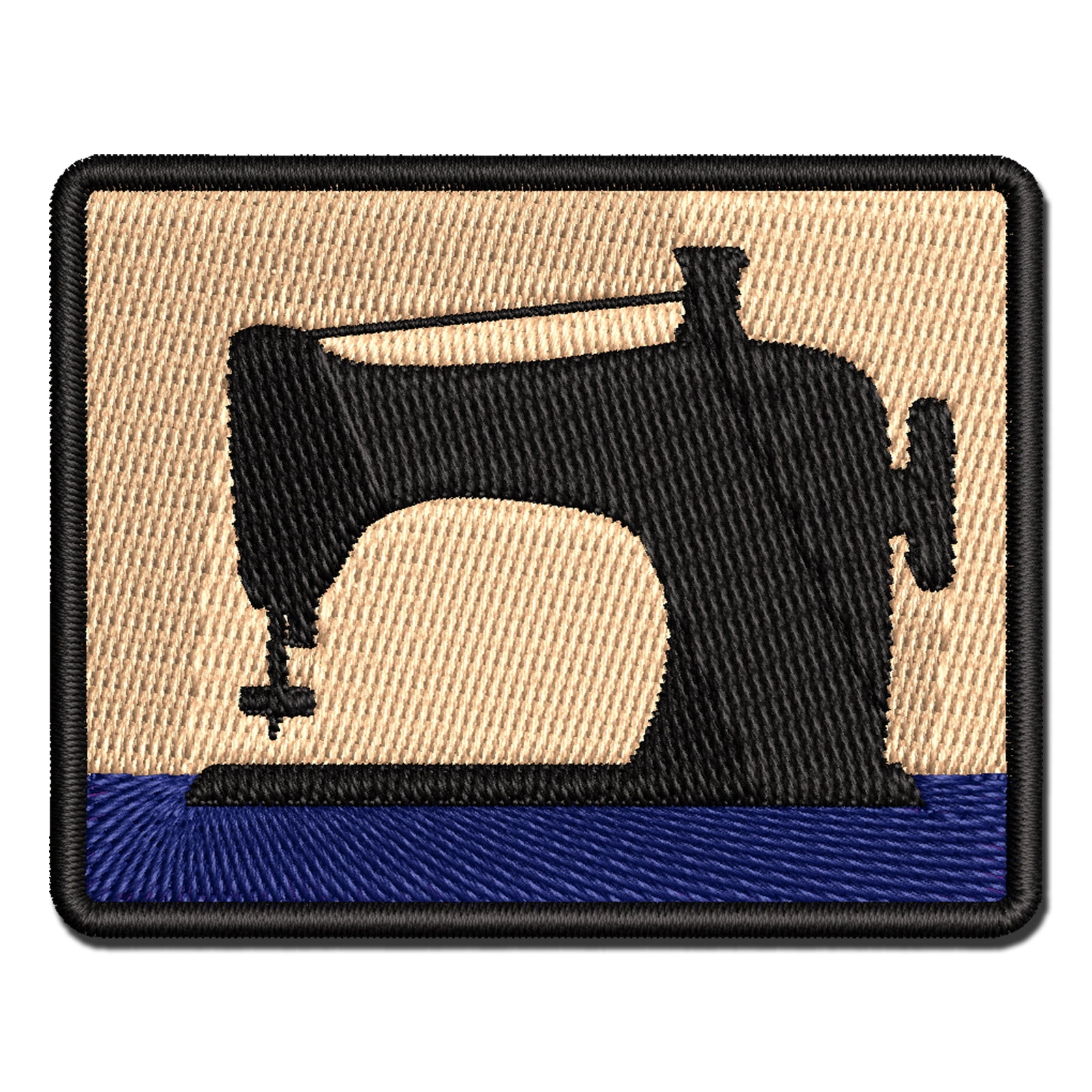 Sewing Machine Silhouette Applique Multi-Color Embroidered Hook & Loop ...