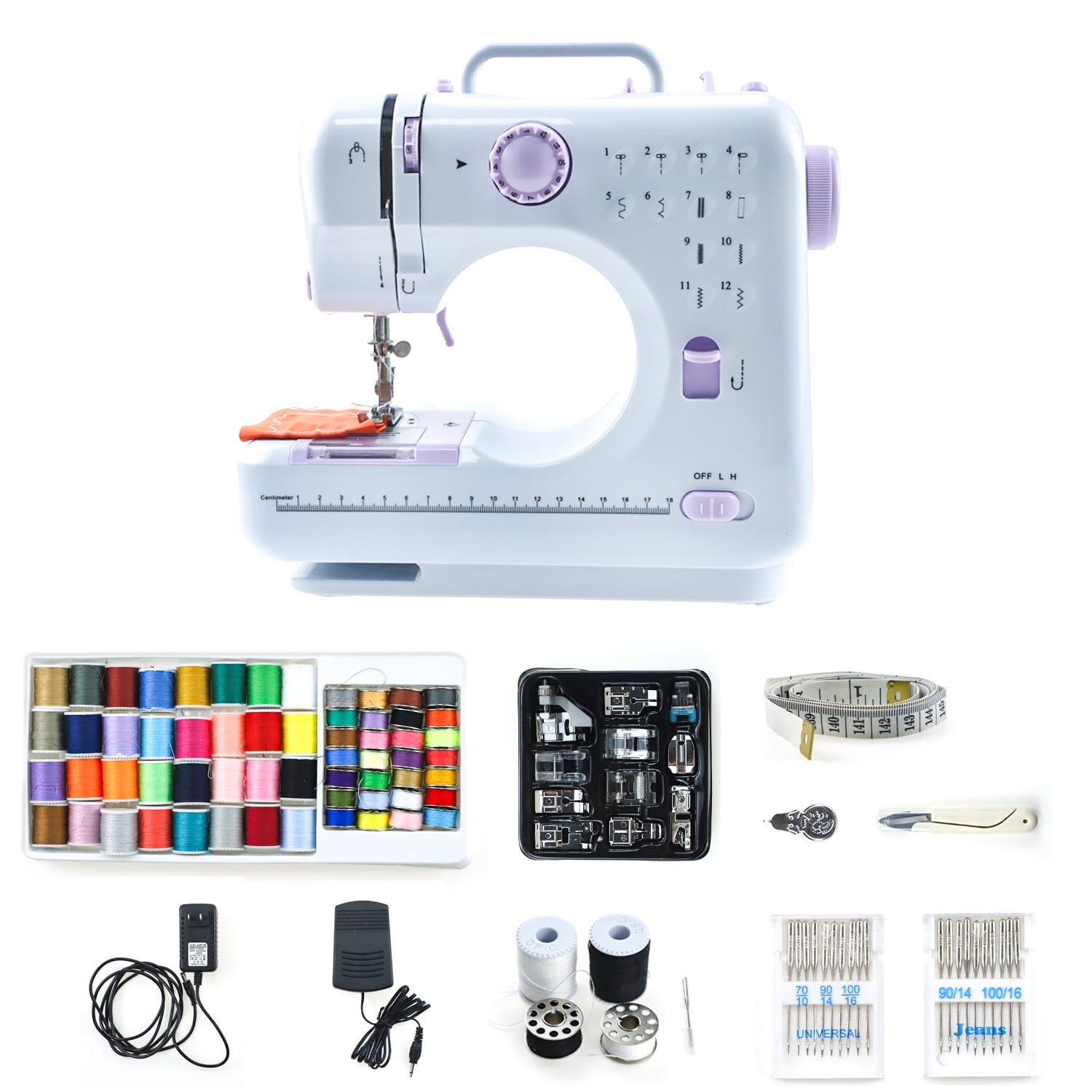 Sewing Machine for Beginners, Heavy Duty Sewing Machine, 12 Built-in ...