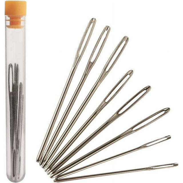 Sewing Needles Large Eye Blunt Stainless Steel Embroidery Tool Darning ...