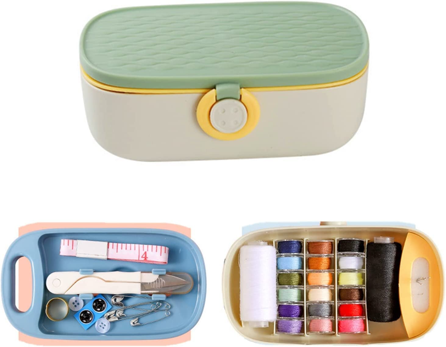 Compact Traveling Portable Small Sewing Project Kit with Storage Box ...