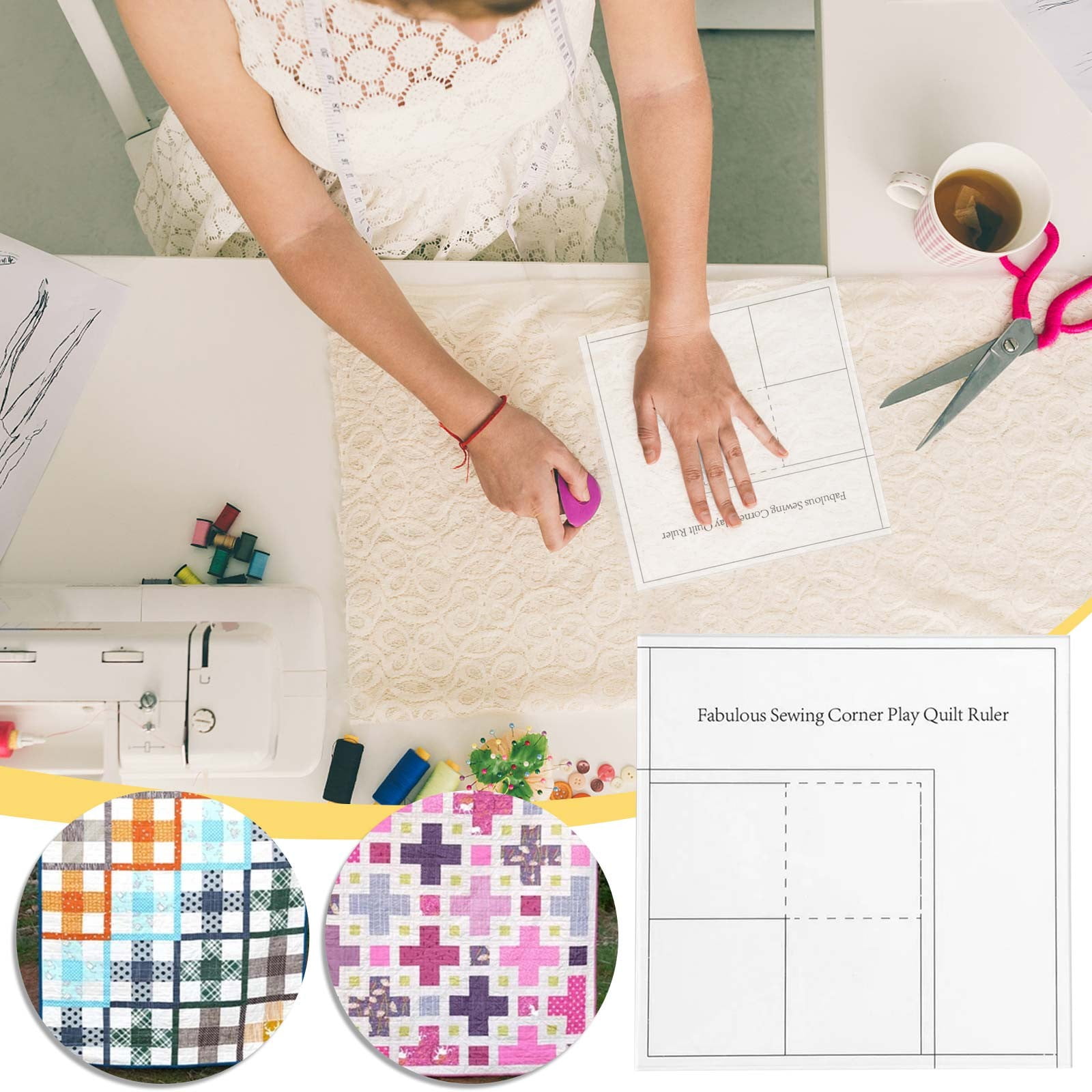 Sewing Quilt Ruler 10 Inch | Acrylic Transparent Corner Cutter Template ...
