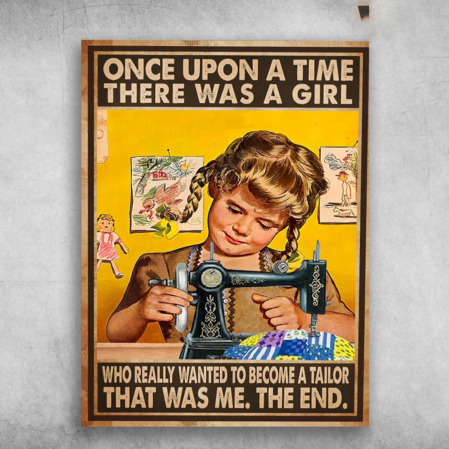 Sewing Room, Little Girl Sewing - Once Upon A Time, There Was A Girl ...