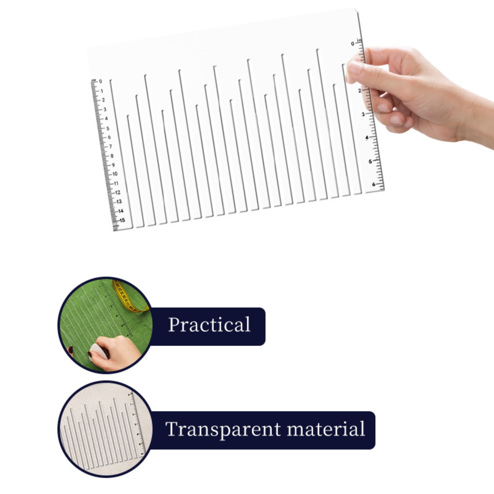 Sewing Ruler - Slotted Rulers for Sewing and Craft, Quilting Ruler for ...