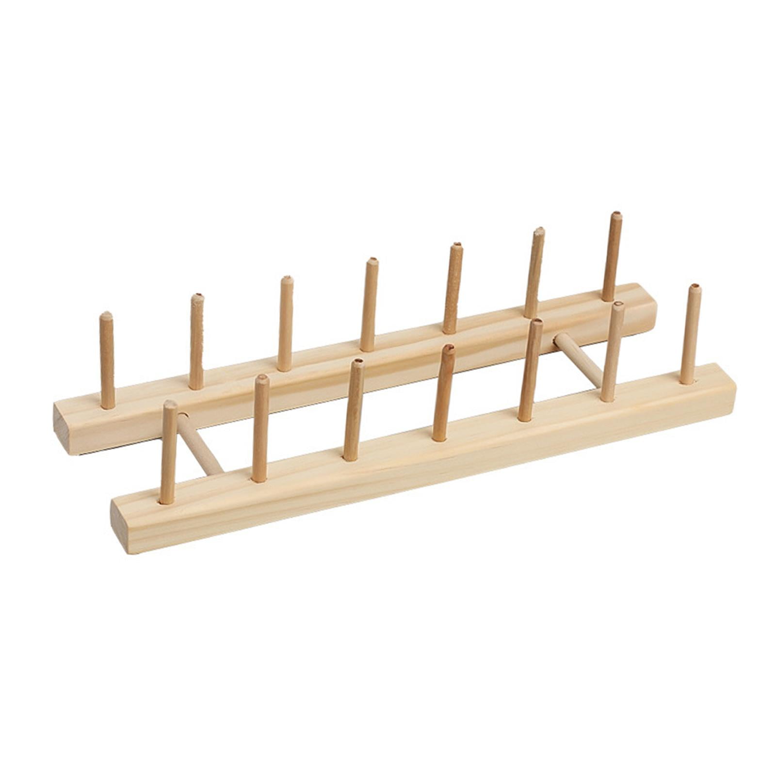 Sewing Thread Holder Embroidery Wooden Shelf Hair Braiding Beads Cone ...