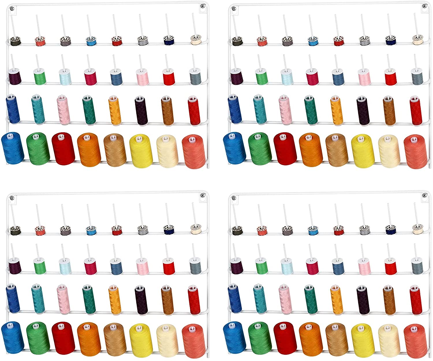 Wall-Mounted 32-Spool Sewing & Embroidery Thread Rack Space Saving 4 ...