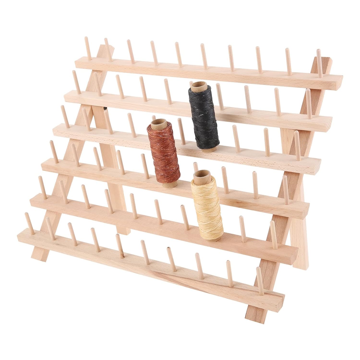 Sewing Thread Rack Foldable Smooth and Glossy Wood Wall Mount Cone ...