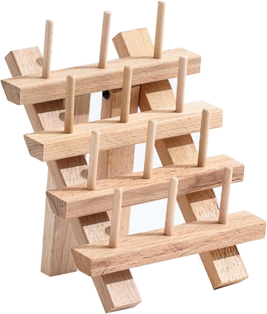 Sewing Thread Rack Holder Wooden Spool Holder Shelf Accessories Thread ...