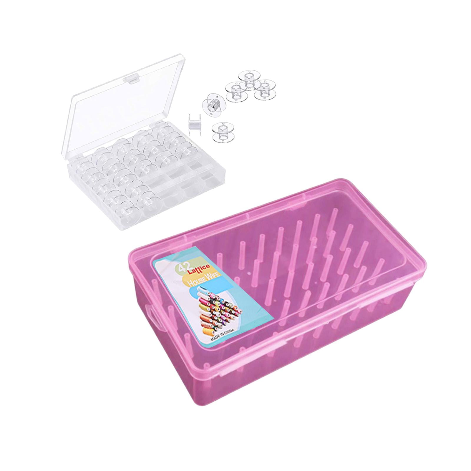 Sewing Thread Storage Box Bobbin Organizer Spool Rack with Clear PP ...