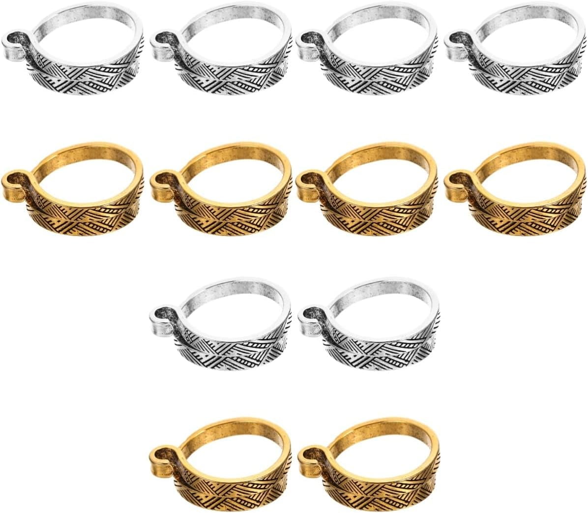 Sewing Tool 12 Pcs Braided Ring Braid Accessories Metal Crochet Ring ...