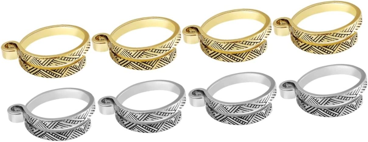 Sewing Tools 8 Pcs Open Crochet Ring Knitting Ring Braiding Tools Braid ...