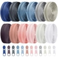 Sewing Zippers Tapes Bulk 12 Pieces 36 Yards Light Grayish For DIY ...