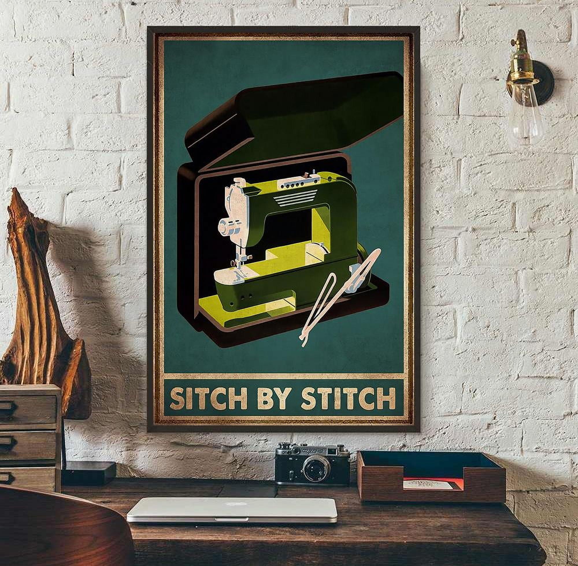 Sewing sitch by stitch vintage poster 24 x 36 Inch Poster - Walmart.com