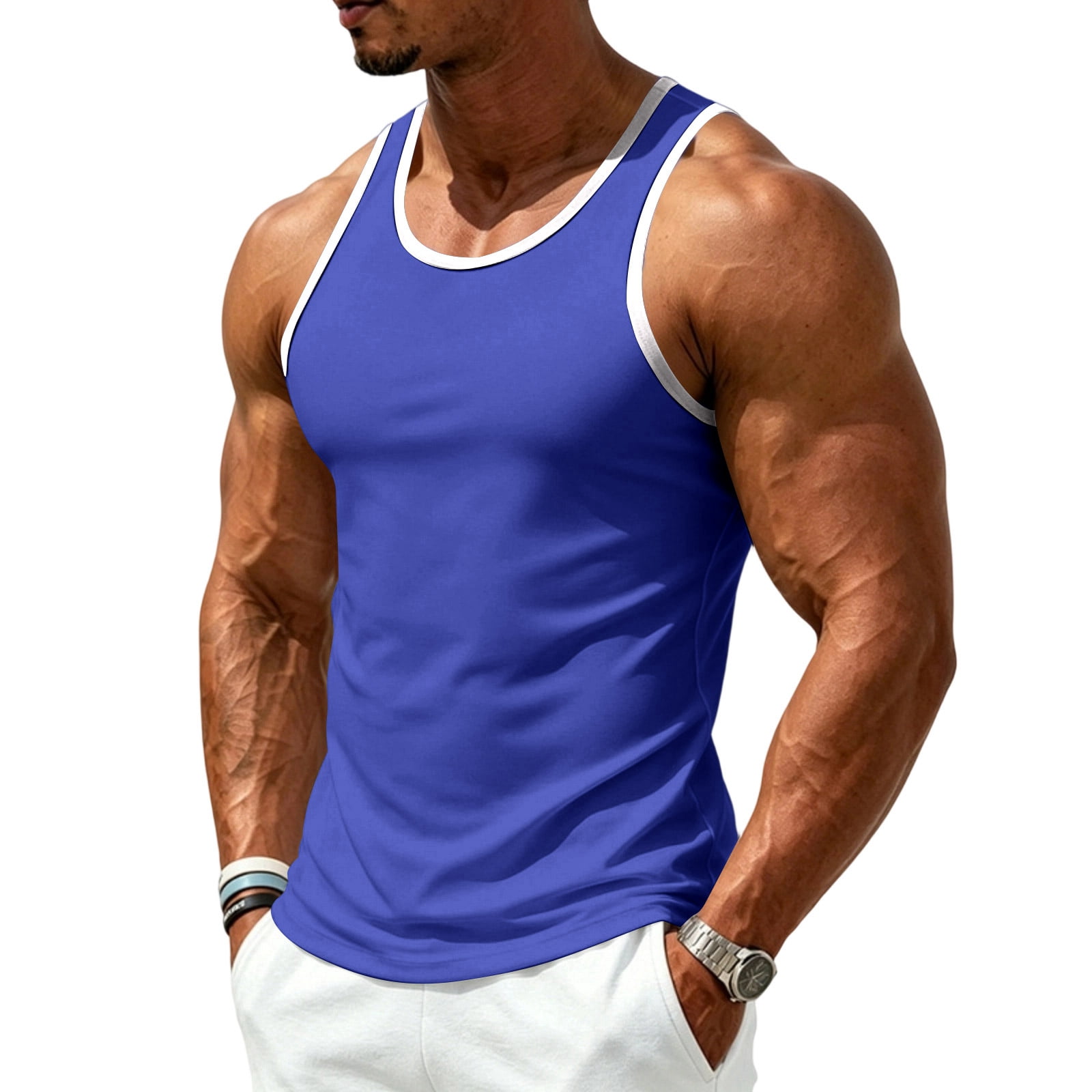 Sewkxo Men's Quick Dry Workout Tank Top Gym Muscle Tee Fitness ...