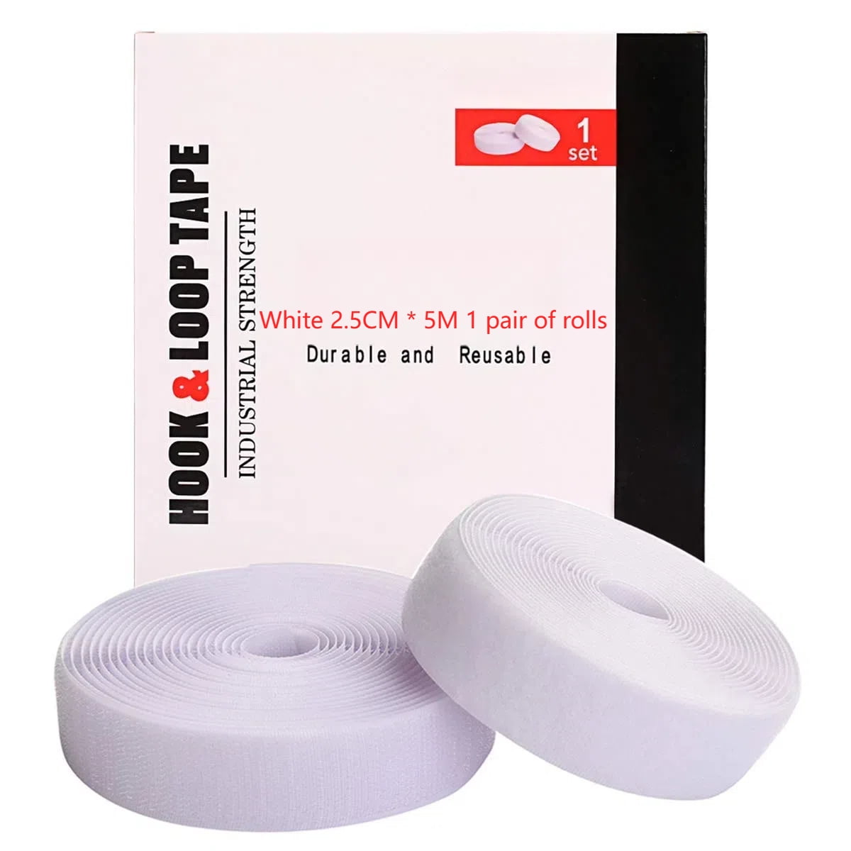 Sewn Hook and Loop Style 1" Non-Adhesive Back Nylon Strip Fabric ...