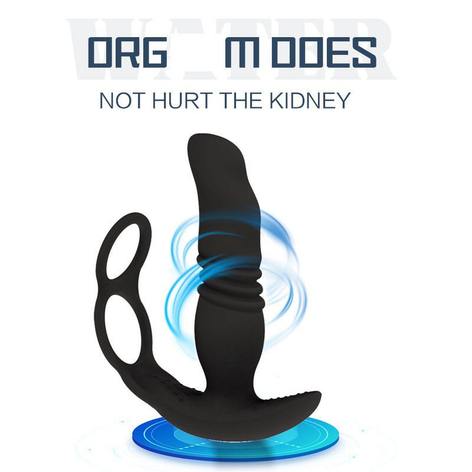 Sex Toy Thrusting Anal Vibrator Prostate Massager With 2 Vibrating Cock