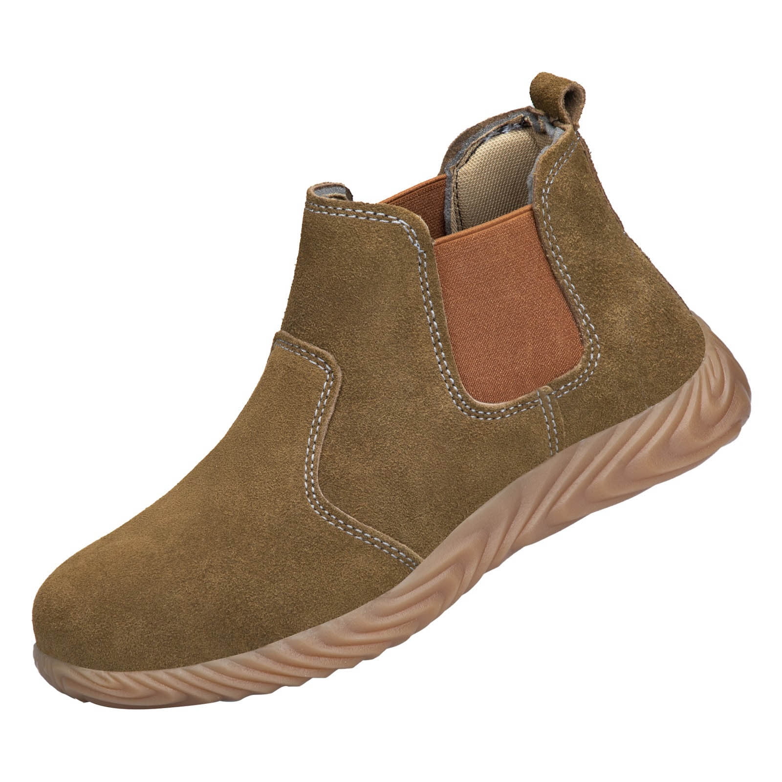 Sexlip Men's Suede Boots Steel Toe Work Safety Shoes Comfortable ...