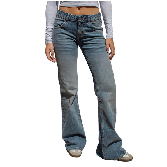 Sexlip Shaping Bootcut Jeans for Women Low Rise Stretch Baggy Flare ...