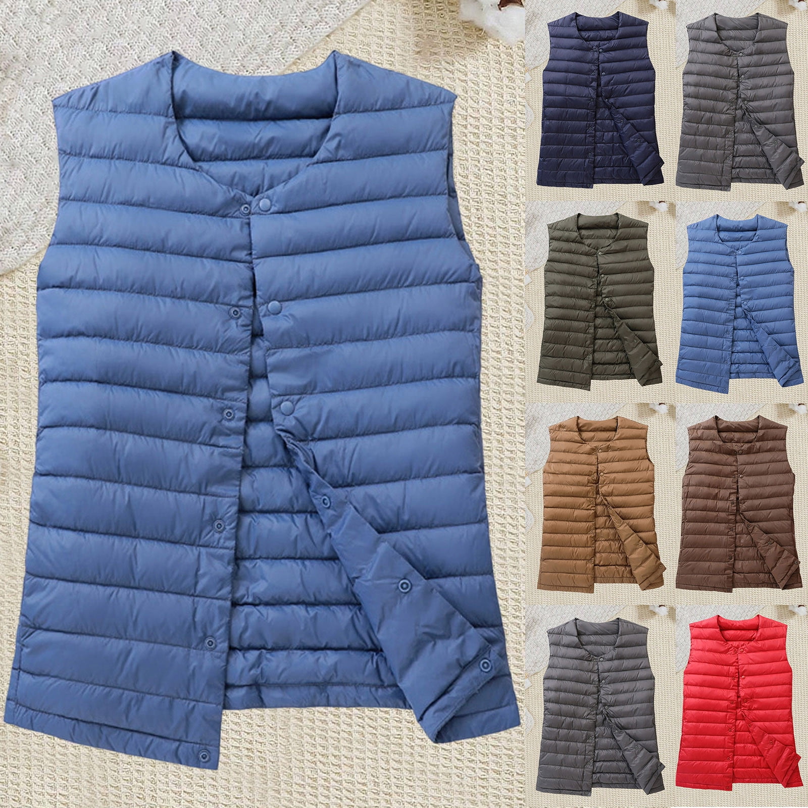 Sexlip Women's Lightweight Puffer Vest Collarless Quilted Down Jacket ...