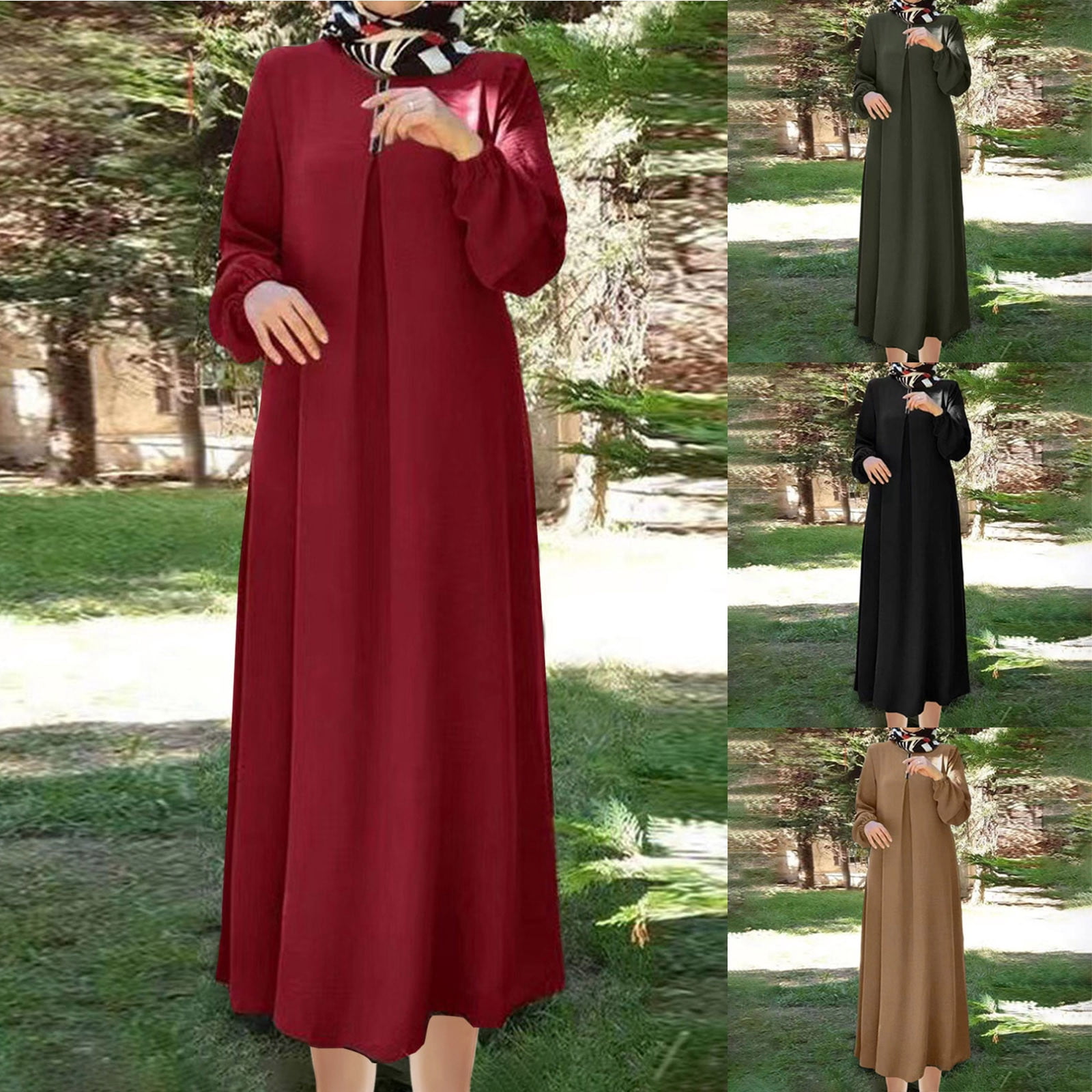Sexlip Womens Modest Abaya Dress Long Sleeve Design Breathable Fabric ...