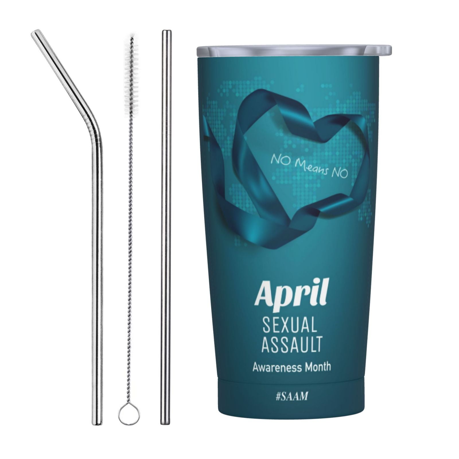 Sexual Assault Awareness Month 20oz Stainless Steel Thermal Cup With ...