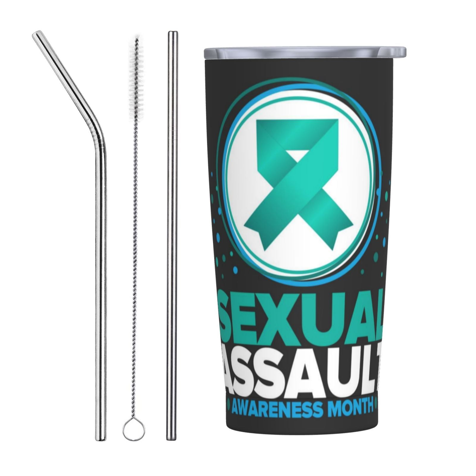 Sexual Assault Awareness Month 20oz Stainless Steel Thermal Cup With ...