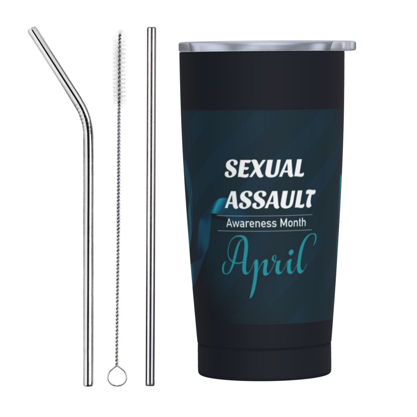 Sexual Assault Awareness Month 20oz Stainless Steel Thermal Cup With ...