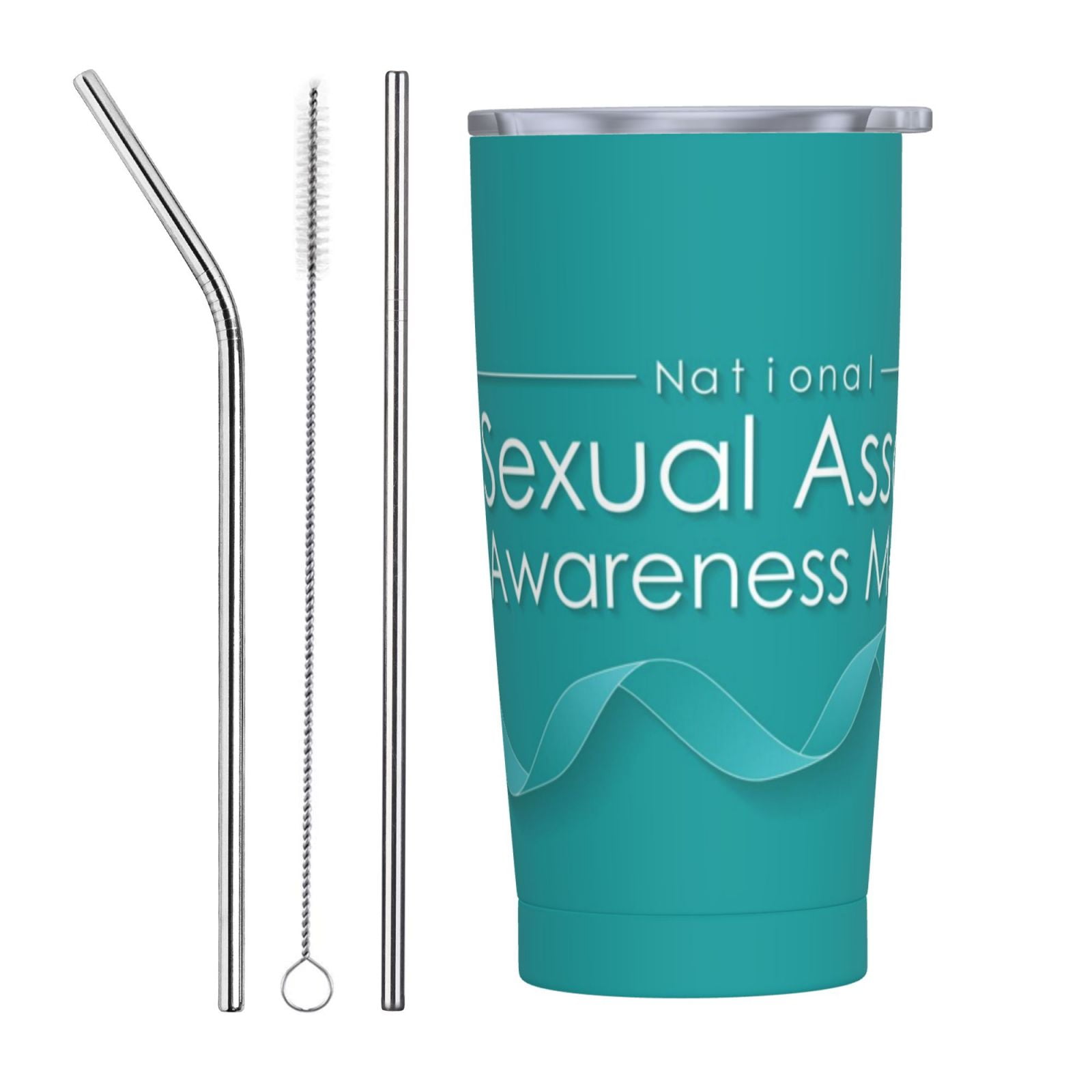 Sexual Assault Awareness Month 20oz Stainless Steel Thermal Cup With ...
