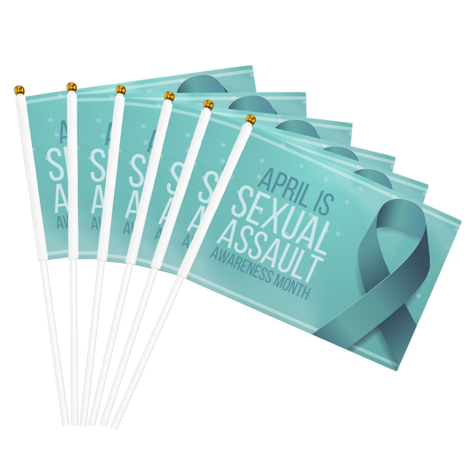 Sexual Assault Awareness Month Flag Small Flags Stick 5.5'' X 8.2 ...