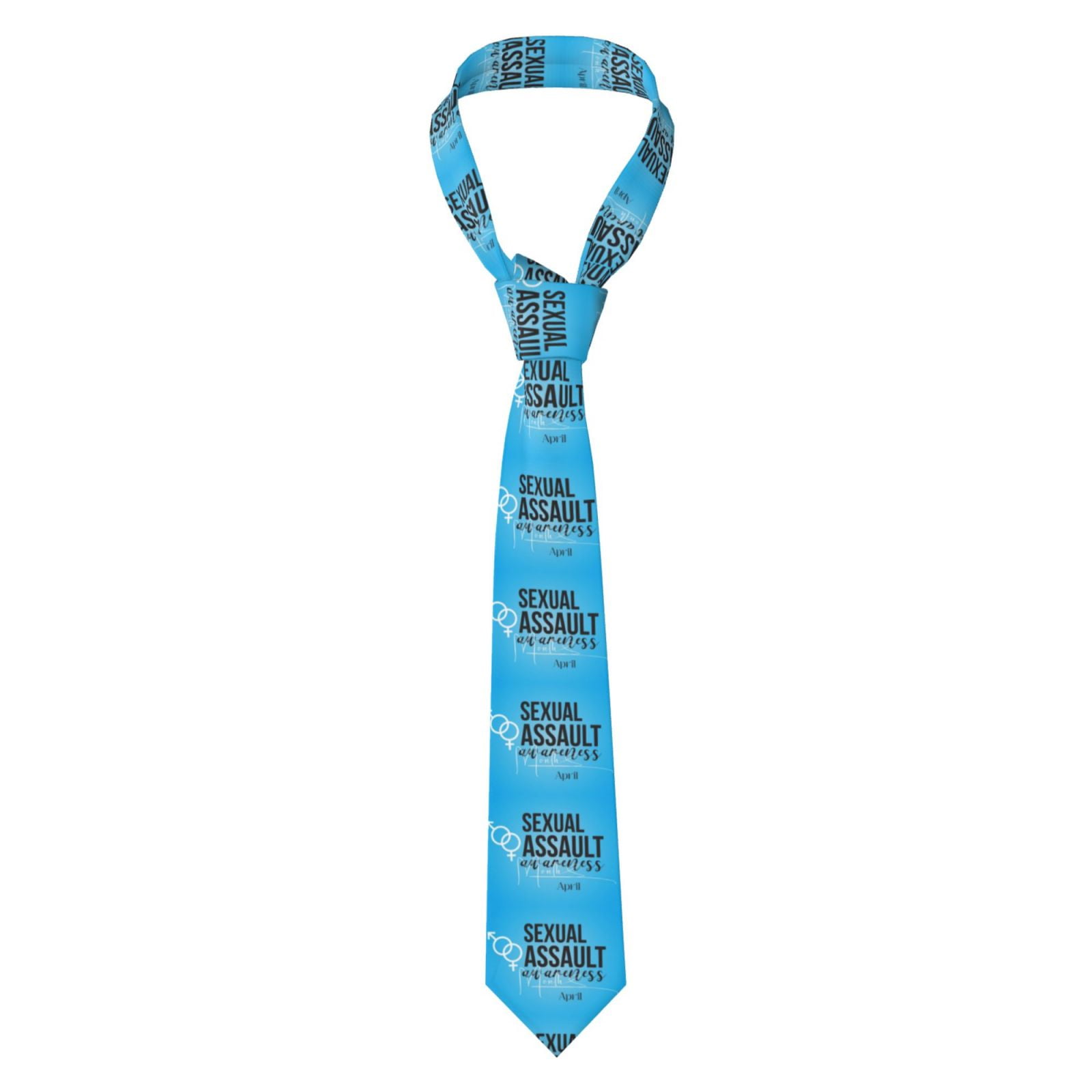 Sexual Assault Awareness Month Silk Ties For Men Casual Necktie Funny Neck Tie For Outfit