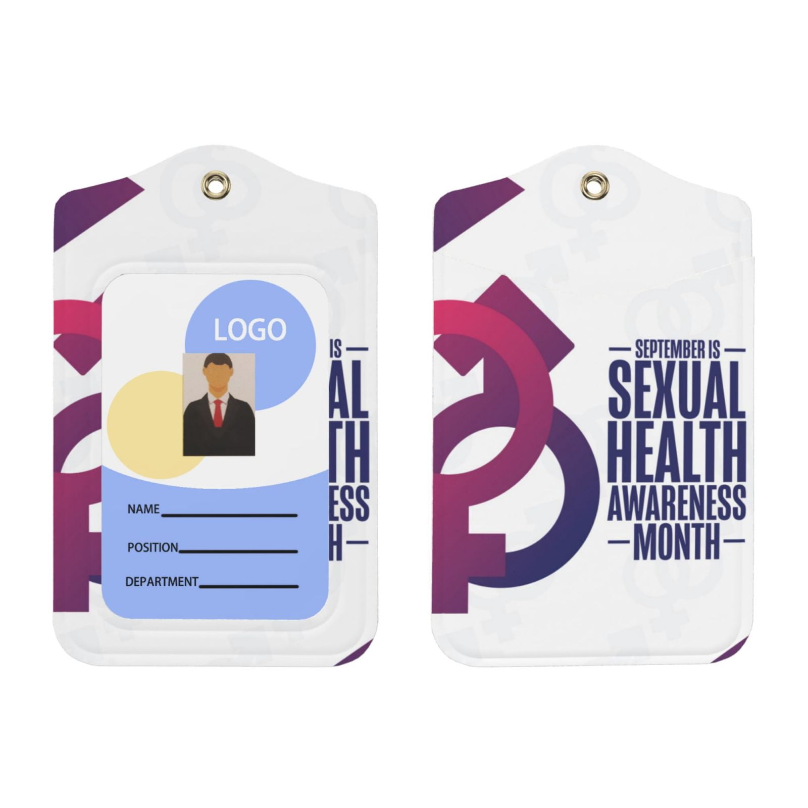 Sexual Health Awareness Month Id Card Badge Leather Holder Case ...