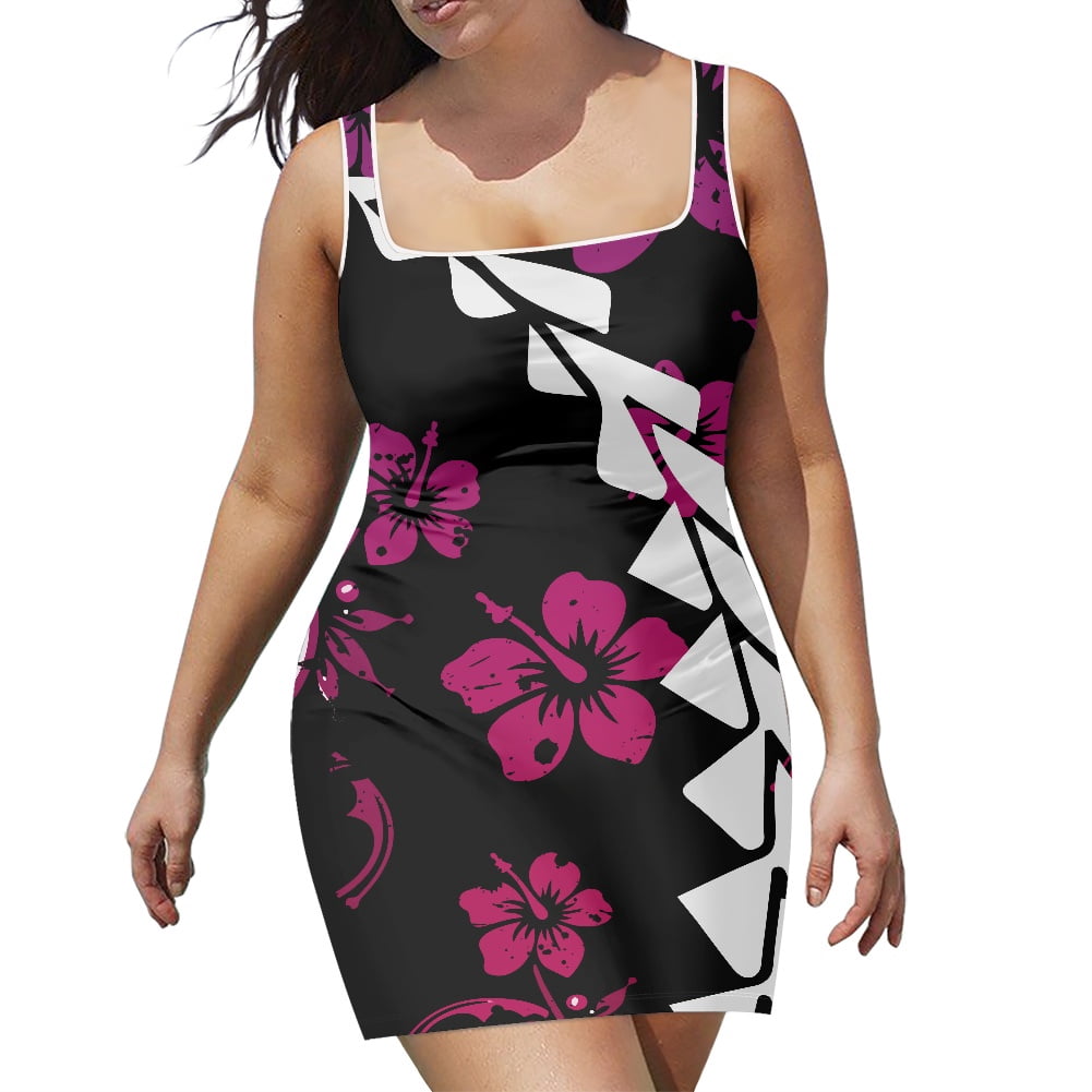 Sexy Bag Hip Plus Size Vest Dress Summer Women Short Skirt Samoa Tribe ...
