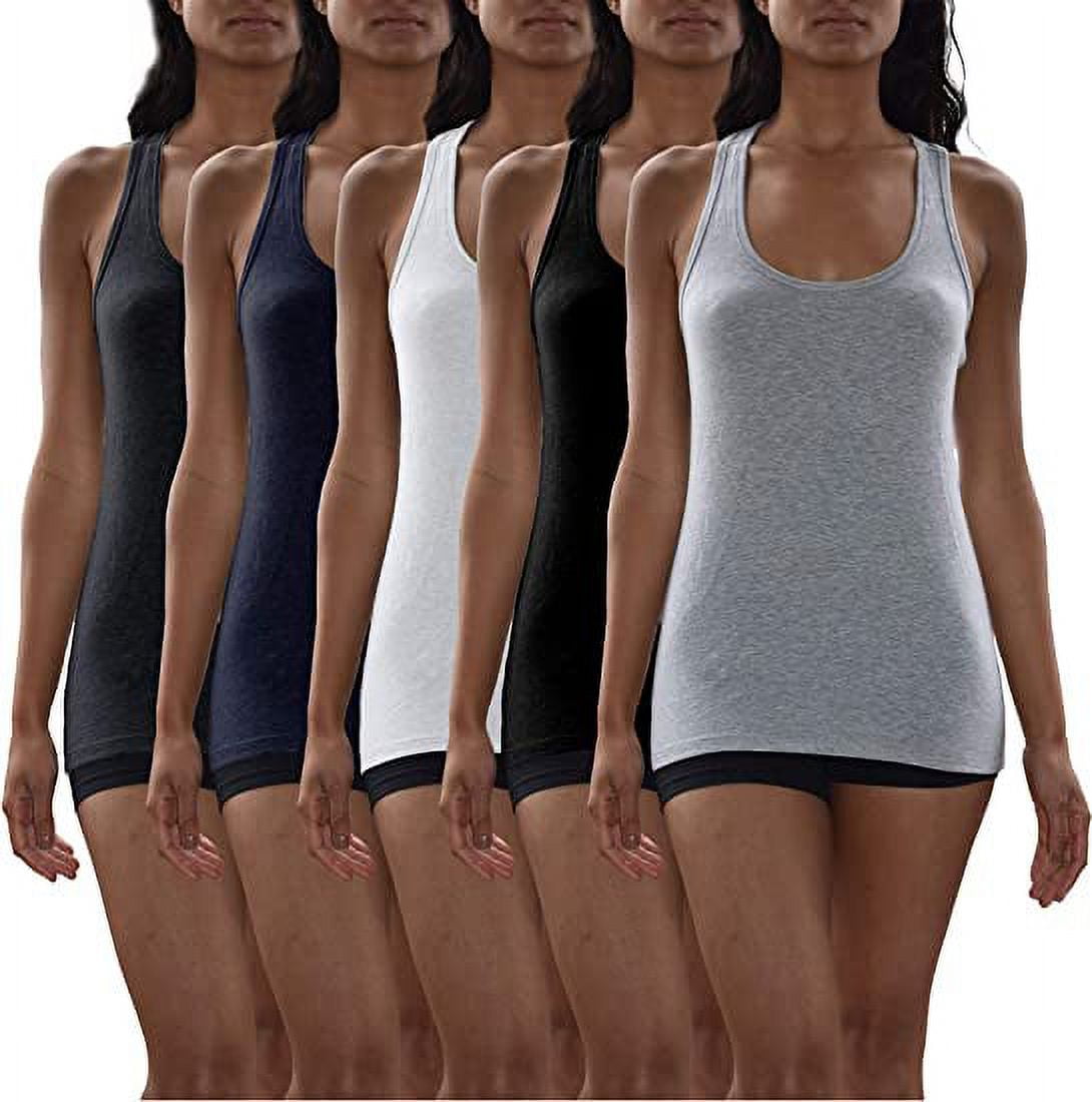 Sexy Basics Women's 5 Pack Active-Fitness Workout Sport Cotton Stretch ...