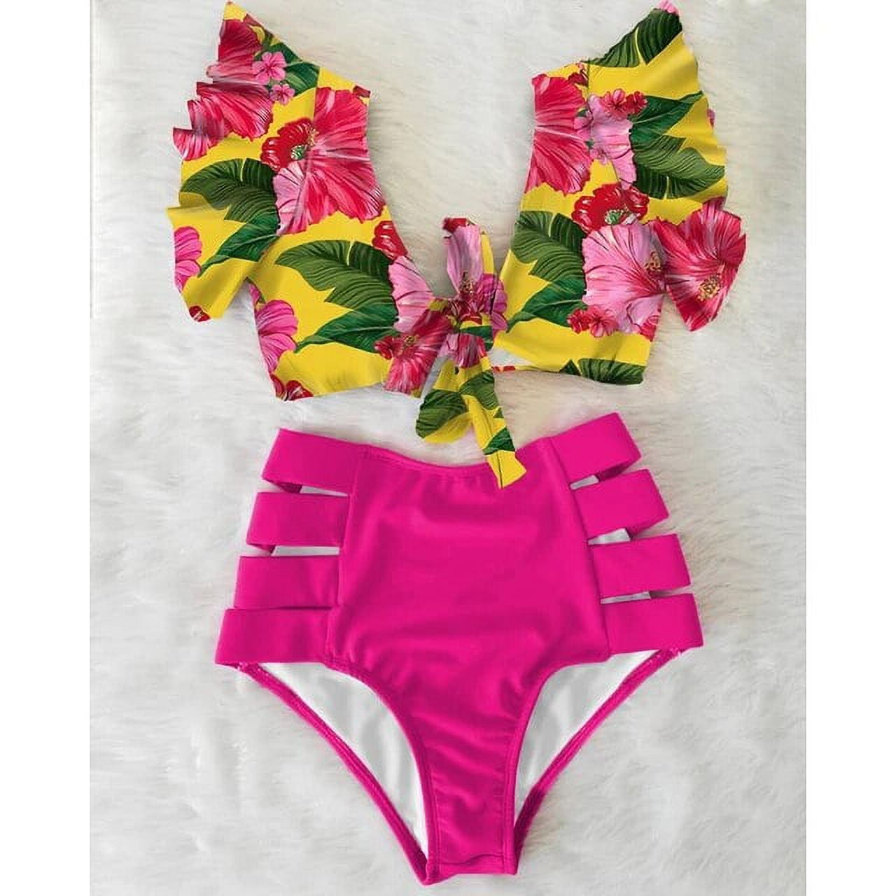 Sexy Bikinis 2024 New Double Shoulder Ruffle Bikini Set High Waist