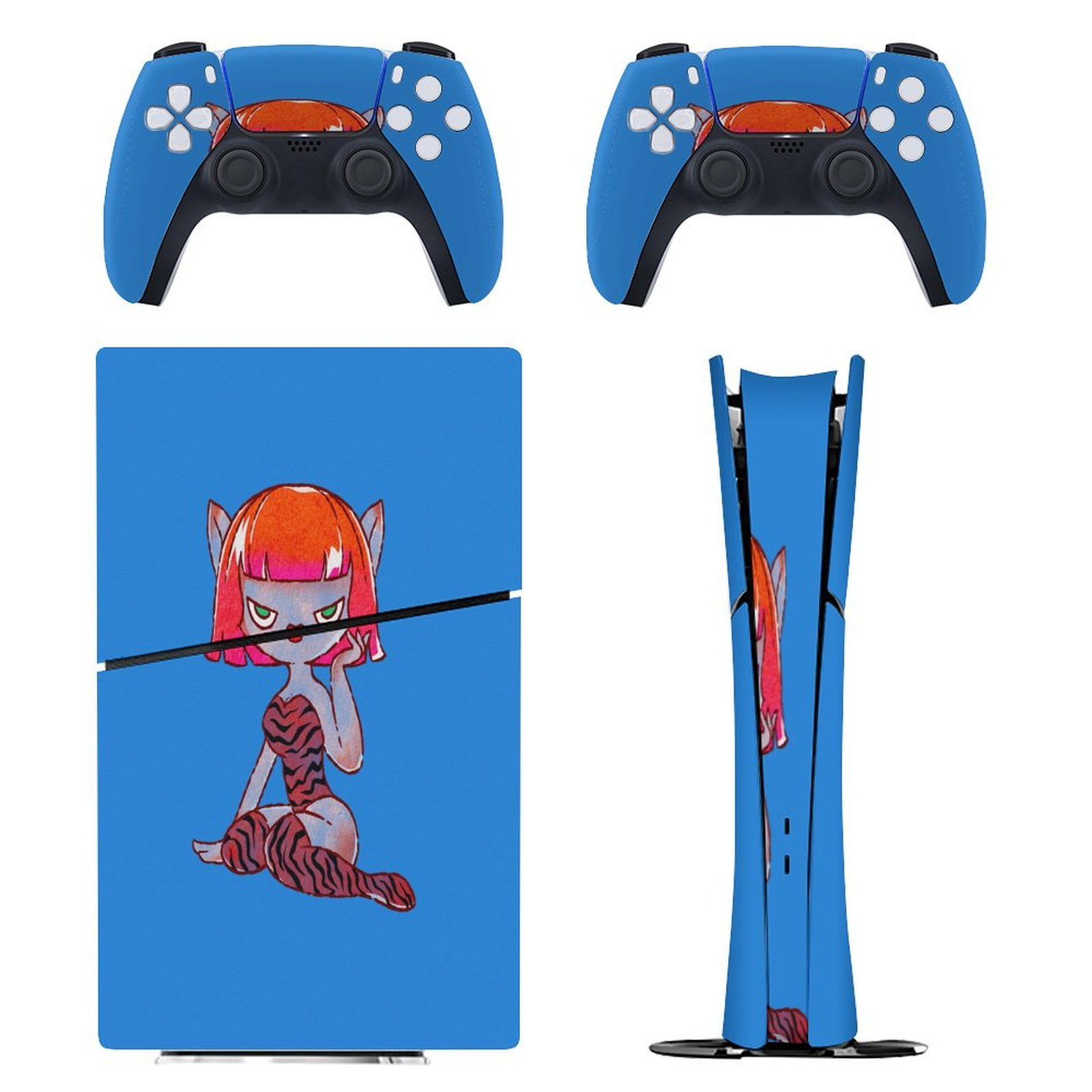 Sexy Cat Girl PS5/PS5 Slim Digital Disc Skin Sticker For Console And ...