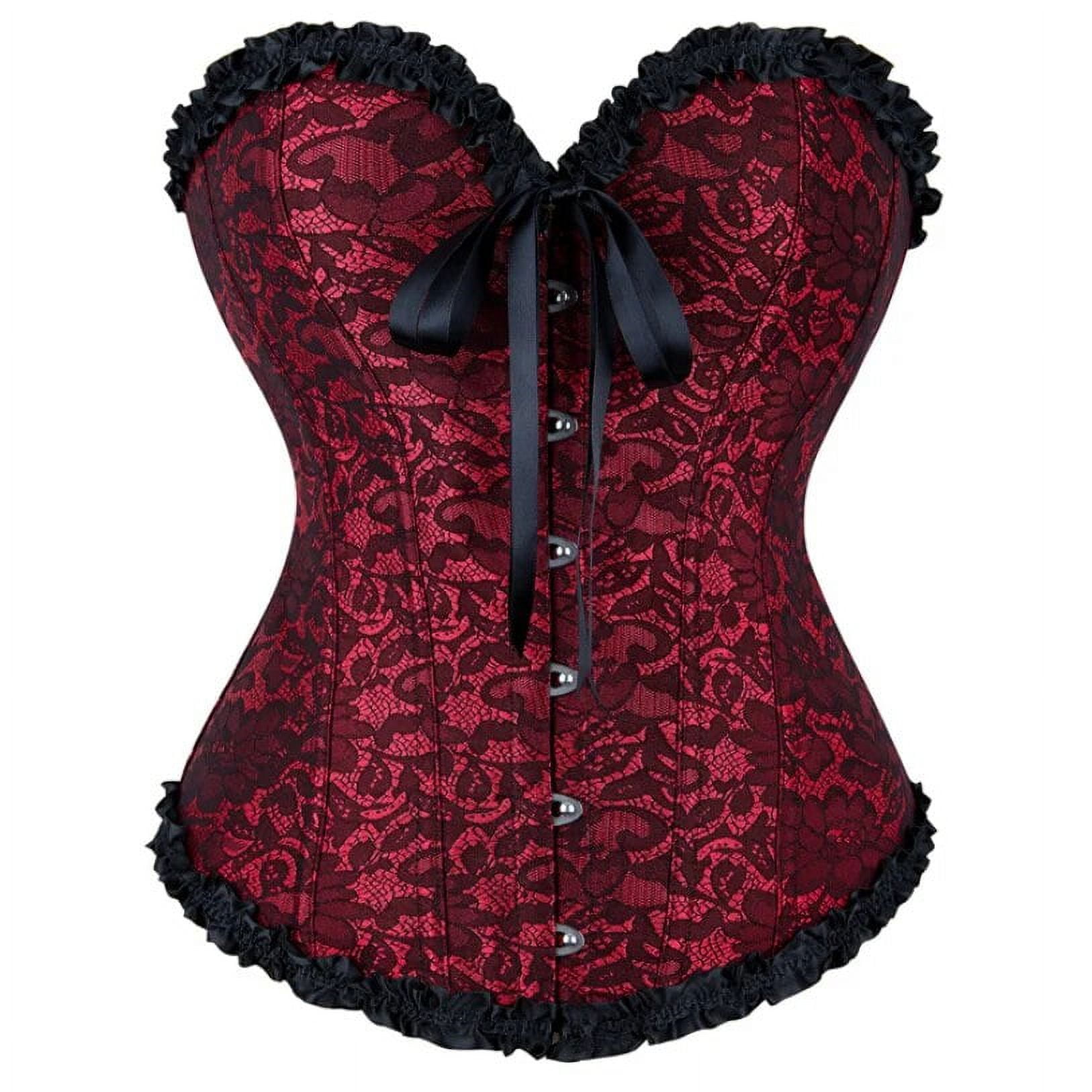 Sexy Corset Overbust Women Corsets Elastic Boned Gothic Bustier Lace ...