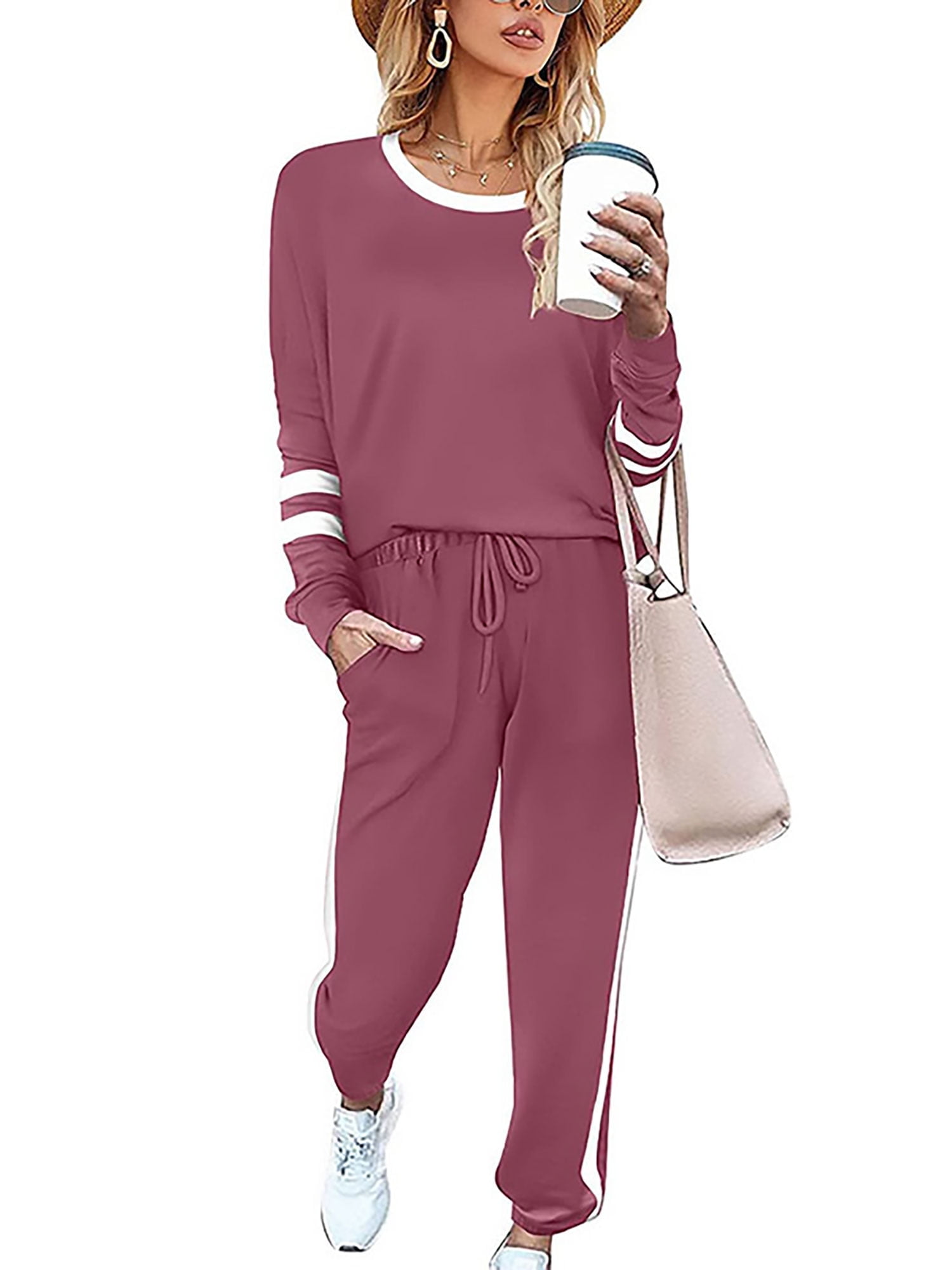 Dance Women's Comfy Jogging Warm Matching 2 Piece Outfit - Long Sleeve ...