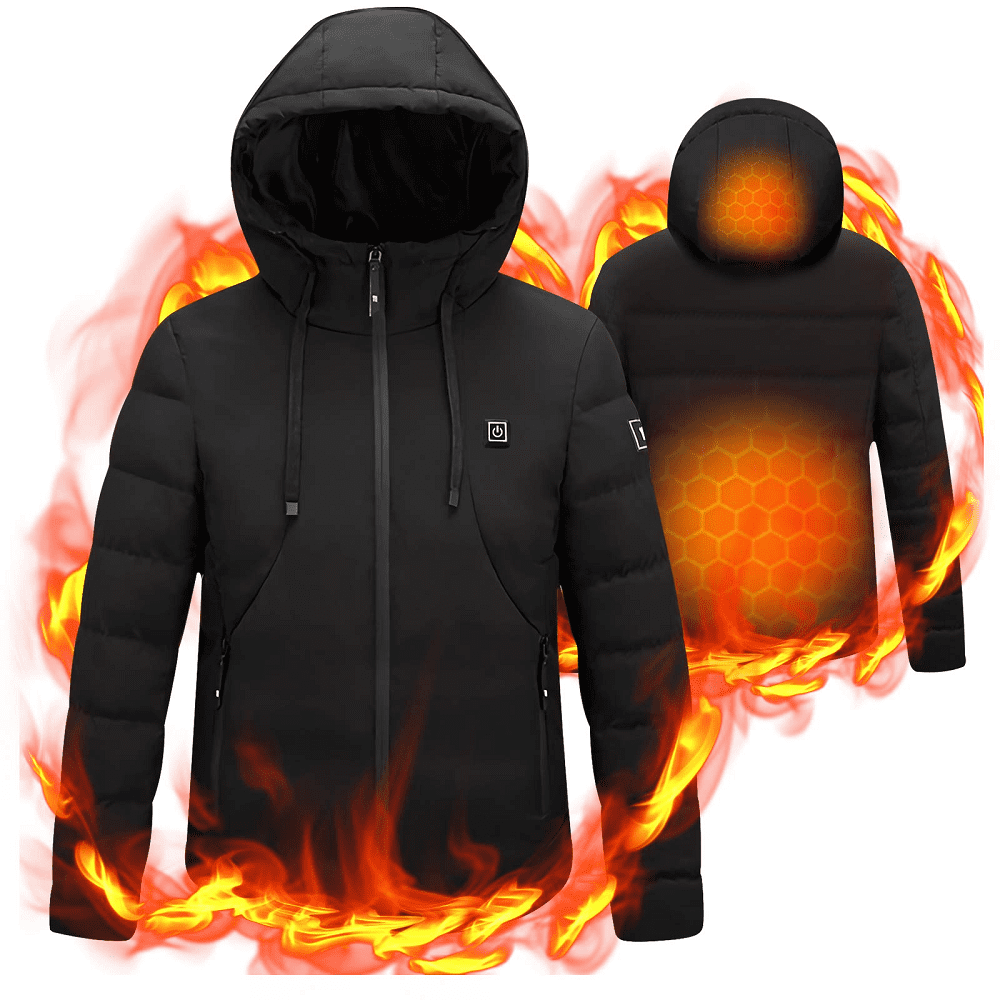 Sexy Dance Heated Jacket for Men Electric Thermal Coat Winter Hooded ...