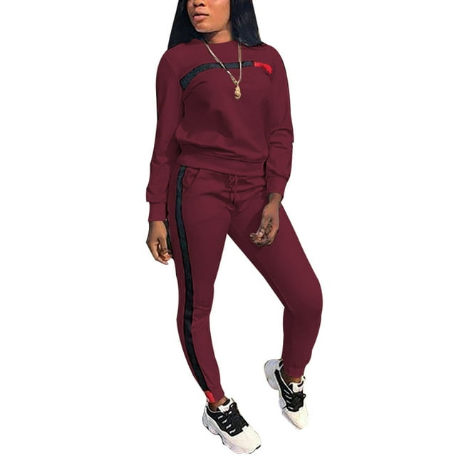 Sexy Dance Ladies 2PCS Tracksuits Sets Sports Baggy Lounge Wear Outfits ...