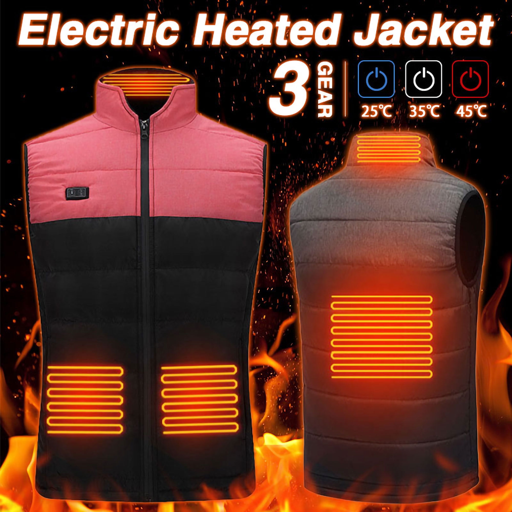 Sexy Dance Men Women Electric Vest Lightweight Heated Jacket Sleeveless ...