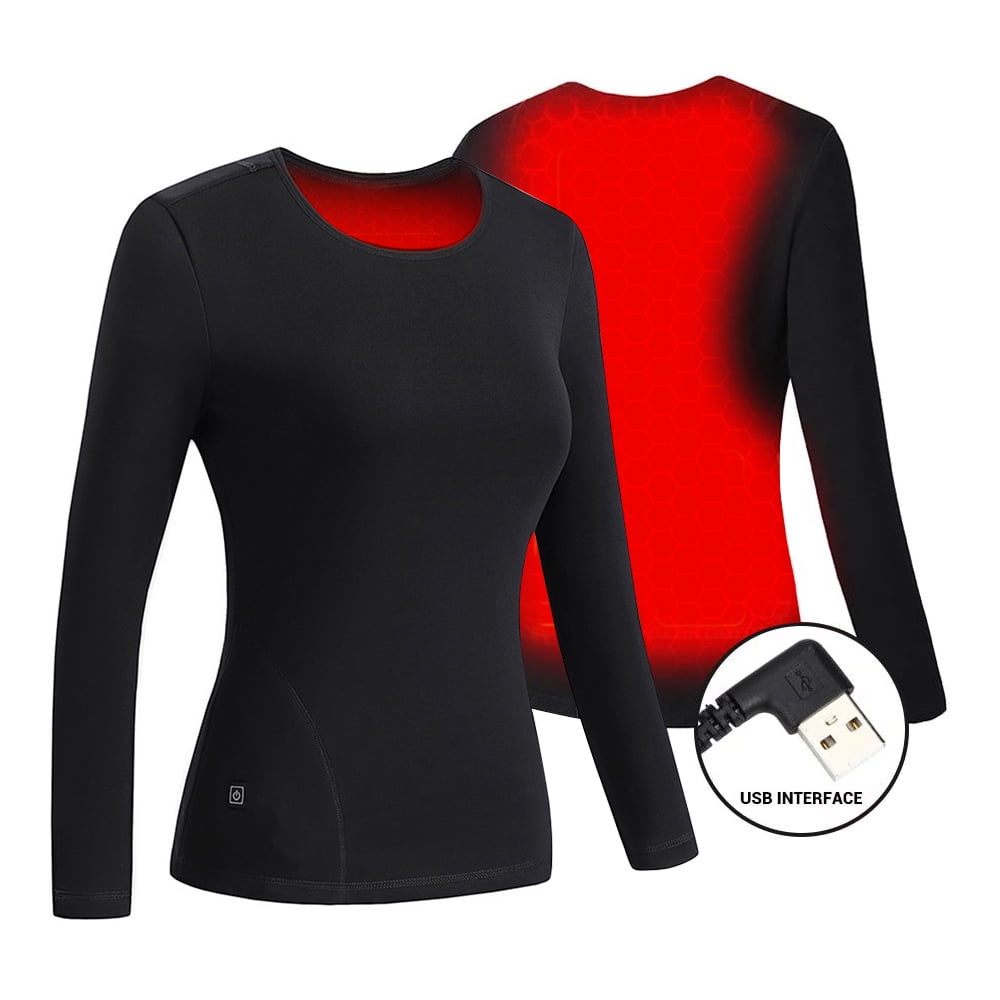 Sexy Dance Men Women Heated Underwear Top with Pants Set Washable USB ...